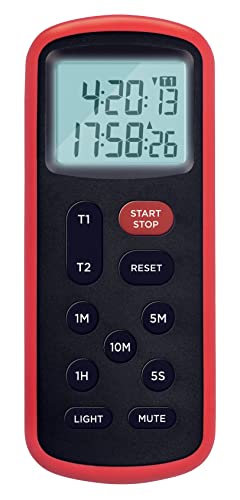 Lavatools KT8 Digital Kitchen Dual Timer & Stopwatch, Backlight, Ultra Loud Alarm, Mute Function, Quick-Set Buttons, Hang Hole, Magnetic for Cooking and Classroom with Lanyard