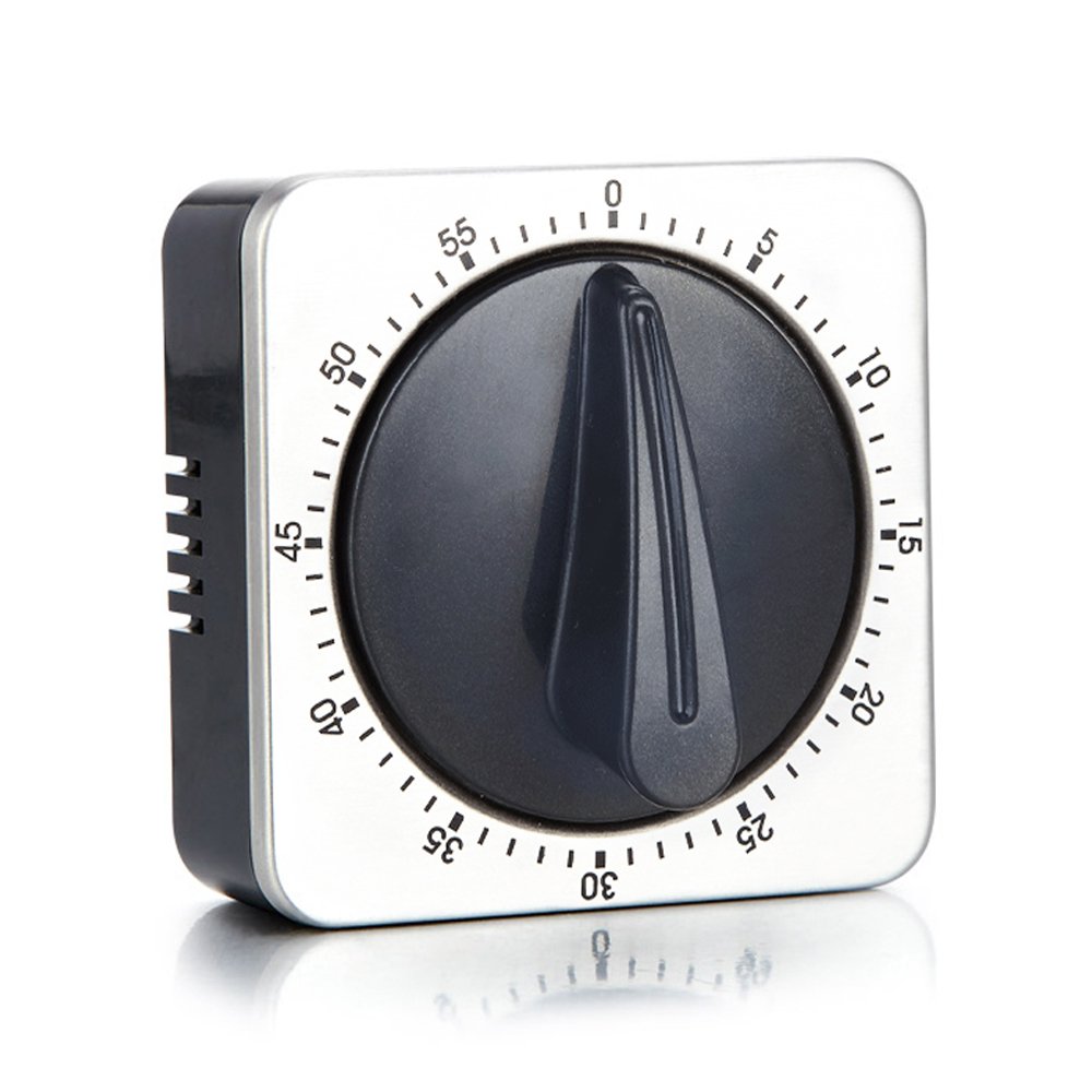 Kitchen Timer 60 Minute Timing with 80dB Alarm Sound Magnetic Countdown Timer Home Cooking Baking Washing Steaming Manual Timer Stainless Steel Face Mechanical Timer