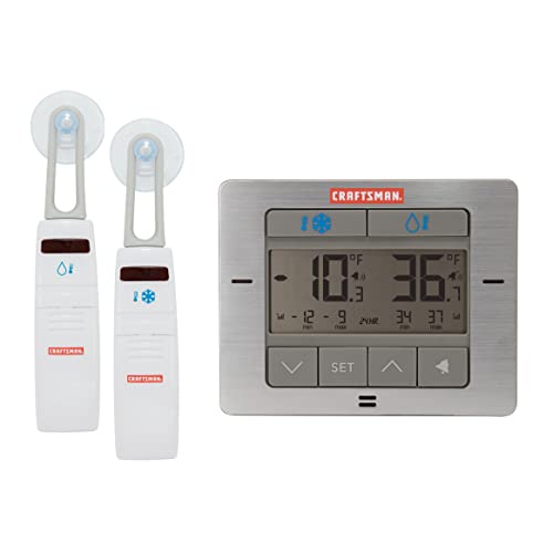 CRAFTSMAN Wireless Digital Refrigerator and Freezer Thermometer with Stainless Steel Temperature Gauge (CMXWDCR00514)