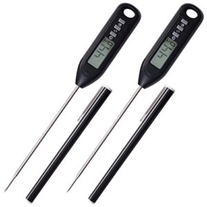 GEMGIMY 2 Pack Instant Read Meat Thermometer, Kitchen Cooking Thermometer, Candy/Deep Fry Thermometer, Kitchen Thermometer for BBQ Grill, Roast, Milk, Yogurt, Coffee, Bath Water, Baking Temperature