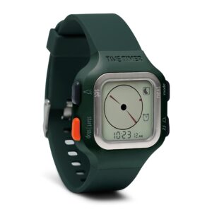 time timer watch — visual 12-hour or 24-hour analog and digital countdown timer — for productivity, learning, test taking and workout tracker (sequoia green, large)