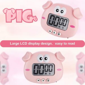 2 Pieces Kitchen Timer Magnetic Animal Digital Countdown Timer Kid Timers LCD Display Cute Cartoon Timer for Kitchen Cooking Bake Accessories Sport Game Classroom