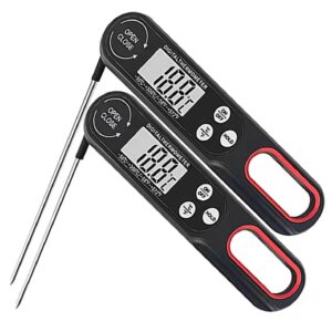 SONSENES Folding Digital Instant Reading Meat Thermometer (Black -2Pack)