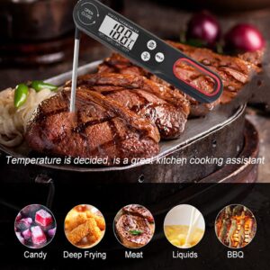 SONSENES Folding Digital Instant Reading Meat Thermometer (Black -2Pack)