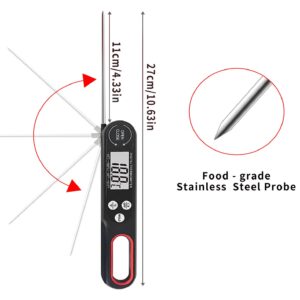 SONSENES Folding Digital Instant Reading Meat Thermometer (Black -2Pack)