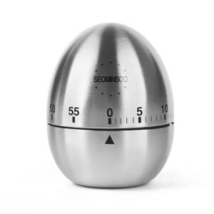 Egg Kitchen Timer Cute Manual,Stainless Steel Metal Mechanical Visual Countdown Cooking Timer with Loud Alarm for Kids Cooking Tools