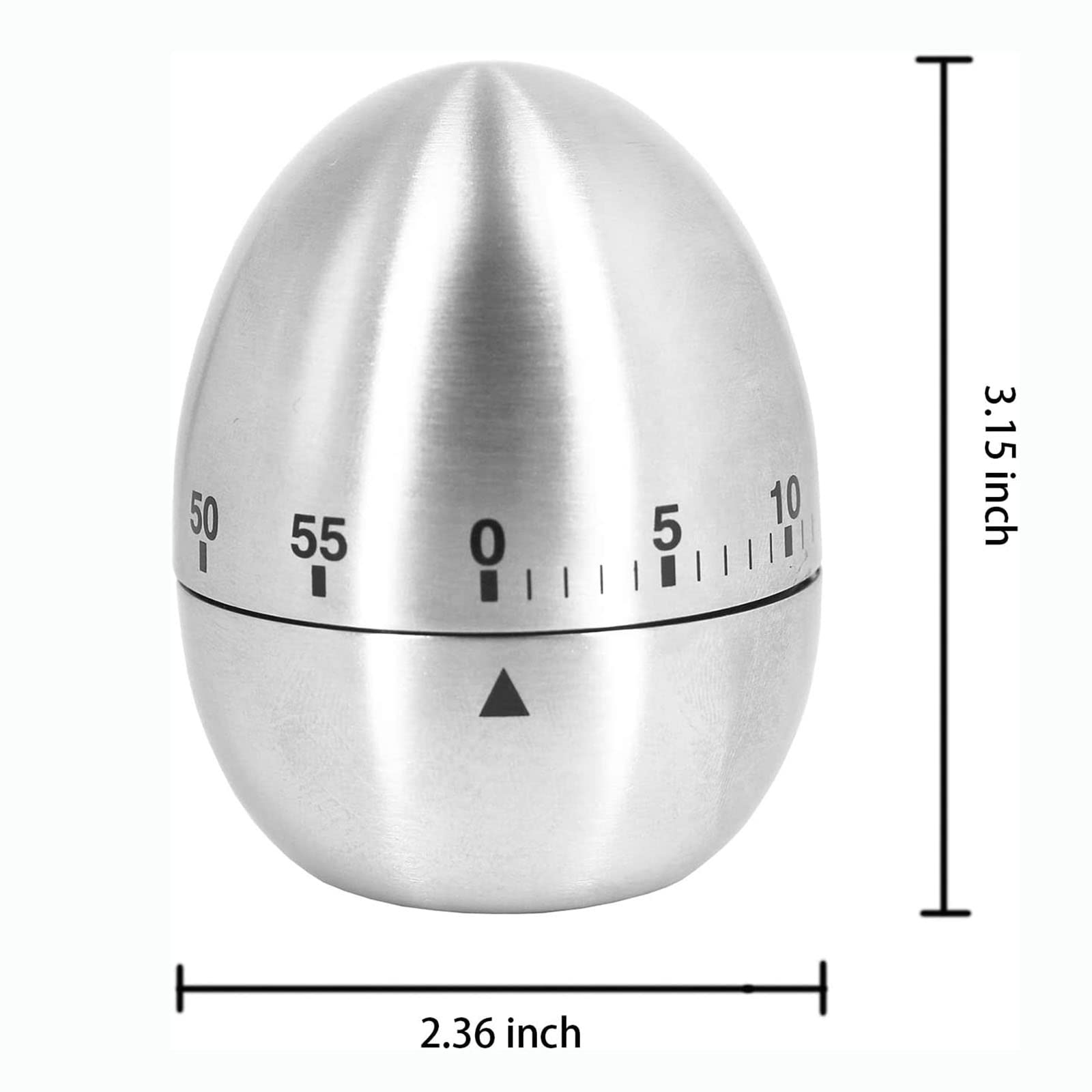 Egg Kitchen Timer Cute Manual,Stainless Steel Metal Mechanical Visual Countdown Cooking Timer with Loud Alarm for Kids Cooking Tools