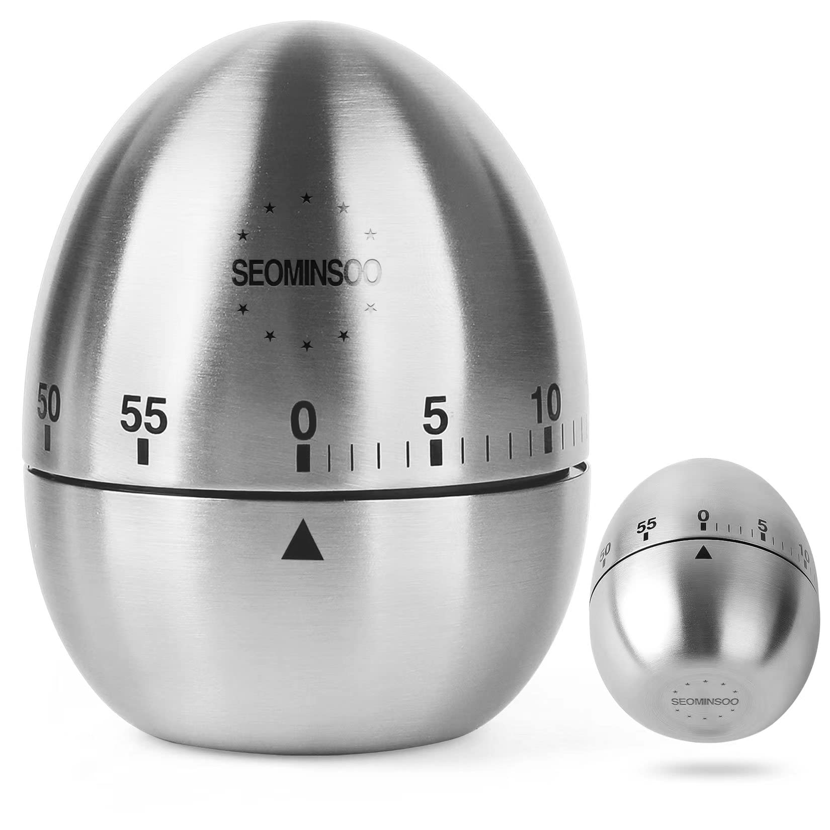 Egg Kitchen Timer Cute Manual,Stainless Steel Metal Mechanical Visual Countdown Cooking Timer with Loud Alarm for Kids Cooking Tools