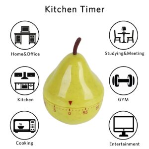 Agatige Kitchen Timer, 60 Minutes Mechanical Kitchen Timer Pear Shaped Manual Timers Countdown Timer Cooking Timer Loud Alarm Timer for Kitchen Cooking Baking Housework Labs Timing