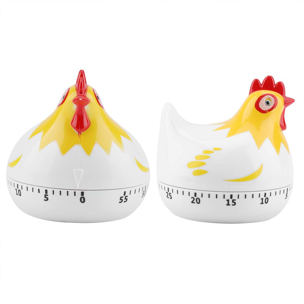 Kitchen Chicken Pattern Baking Timer,Chicken Pattern Countdown Kitchen Timer Reminder for Cooking Baking(White)