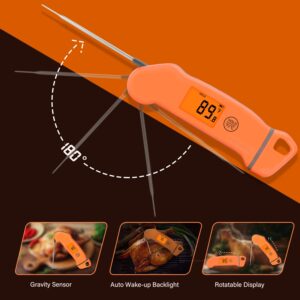 Inkbird Rechargeable Meat Thermometer IHT-1S, Instant Read Meat Thermometer Waterproof Digital Food Cooking Thermometer, Kitchen Food Thermometer for Grill, BBQ, Smoker, Turkey, Homebrewing, Coffee