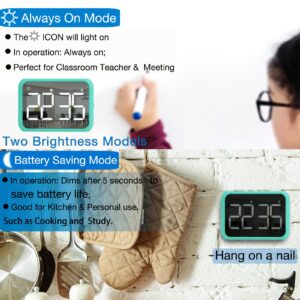 2 Pack Digital Kitchen Timer for Cooking, Large Magnetic Countdown Visual Classroom Timer for Kids, with Continuous Light Function for Teachers and Students