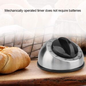 Kitchen Timer, 60 Minutes Stainless Steel Kitchen Timer Mechanical Wind-Up Timer Time Reminder for Cooking Baking Sports Games