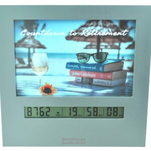 Large Display Retirement Countdown Clock and 4x6 Picture Frame, Countdown Retirement Clocks are Fun Gifts for Women Change Photo & Set Day Timer for Vacation Wedding Christmas Baby Birthday Halloween