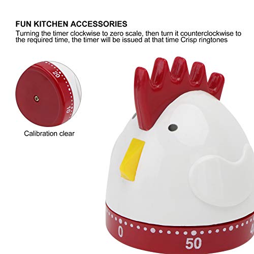 Cabilock Kitchen Chicken Timer Cartoon Cock Mechanical Timers 60 Minutes Rooster Kitchen Cooking Timer Clock Alarm Manual Timer