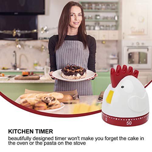 Cabilock Kitchen Chicken Timer Cartoon Cock Mechanical Timers 60 Minutes Rooster Kitchen Cooking Timer Clock Alarm Manual Timer