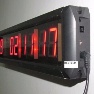 BESTLED Red Days Countdown Clock 10 Digits Count up 10000 Days Hours Minutes Seconds LED Large Digital Countdown Clock IR Remote Control Aluminum Case