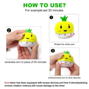 yueton Cute Vegetables 60 Minutes Cooking Mechanical Timer temporizador for Kitchen Alarm Home Desktop Decor