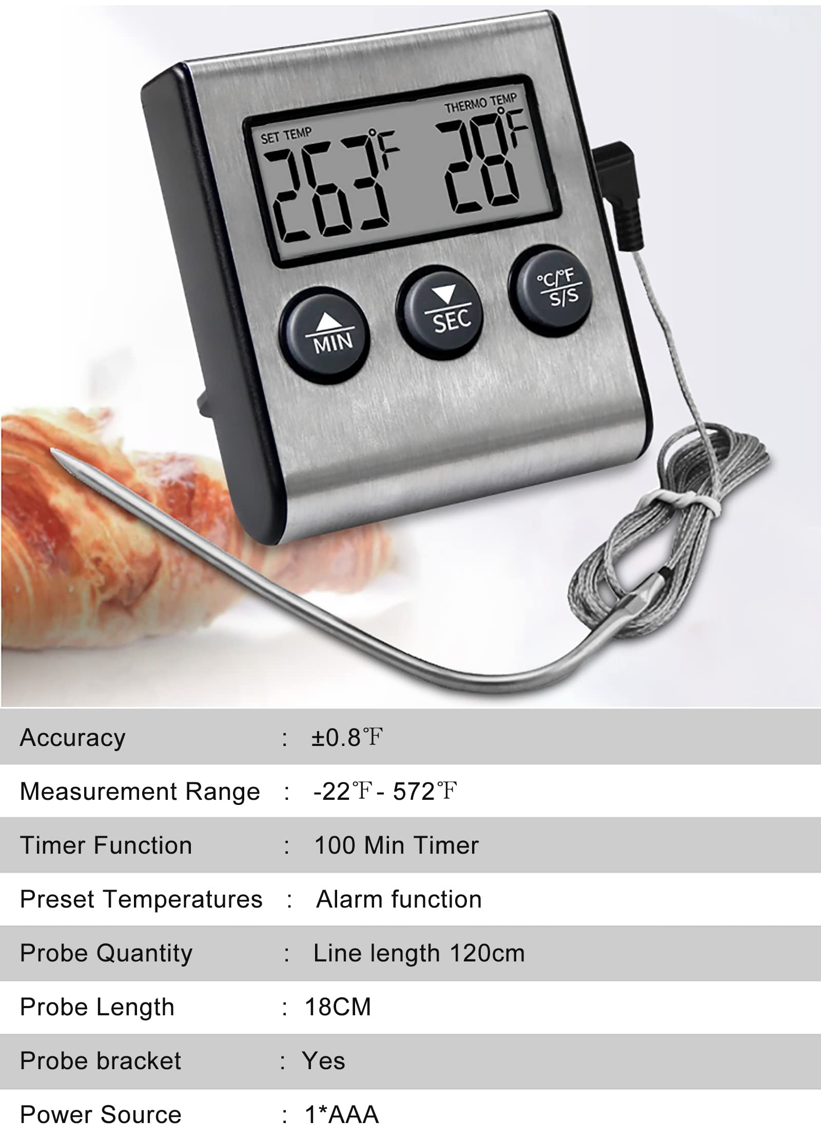 Meat Thermometer Digital for Cooking Precise Oven Temperatures - Accurate Food Thermometer Design