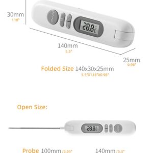 SONSENES Rechargeable Thermometer for Cooking, Kitchen,Cooking,Sugar, Baking, Milk, Tea, Food Thermometer Digital，Hot Liquid Thermometer, Chef Thermometer for BBQ, Meat, Liquid, Baking, Bread