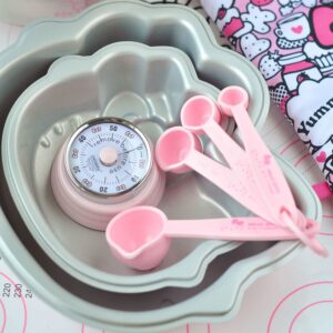 CHEFMADE Hello Kitty Mechanical Visual Timer, 2.8-Inch 60 Minutes 1 Hour with Alarm Sound Magnetic Backing Countdown Timer for Baking Cooking Steaming Manual Timer