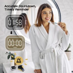 INKBIRD Visual Magnetic Timer with LED Backlit Display with Rechargeable Battery, Adjustable Volume& Countdown/up Clock for Reading, Studying, Fitness and Cooking