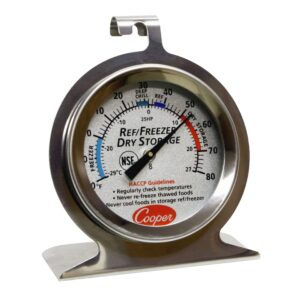 Cooper-Atkins 25HP-01-1 Refrigerator, Freezer, Dry Storage Thermometer, 0°F to 80°F Temperature Range, 7.2" Length, 4.55" Width, 1.7" Height