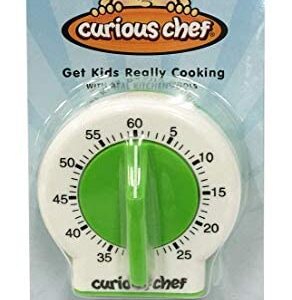 Curious Chef 60-Minute Kitchen Timer for Kids, Dishwasher Safe, Made with BPA-Free Plastic, Real Kitchen Tool