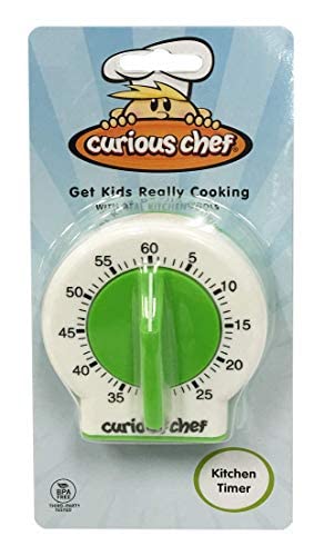 Curious Chef 60-Minute Kitchen Timer for Kids, Dishwasher Safe, Made with BPA-Free Plastic, Real Kitchen Tool