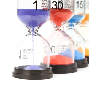 Set of 4 Sand Timer for Kitchen, Hourglass Classroom Timer Clock for Kids by C Crystal Lemon