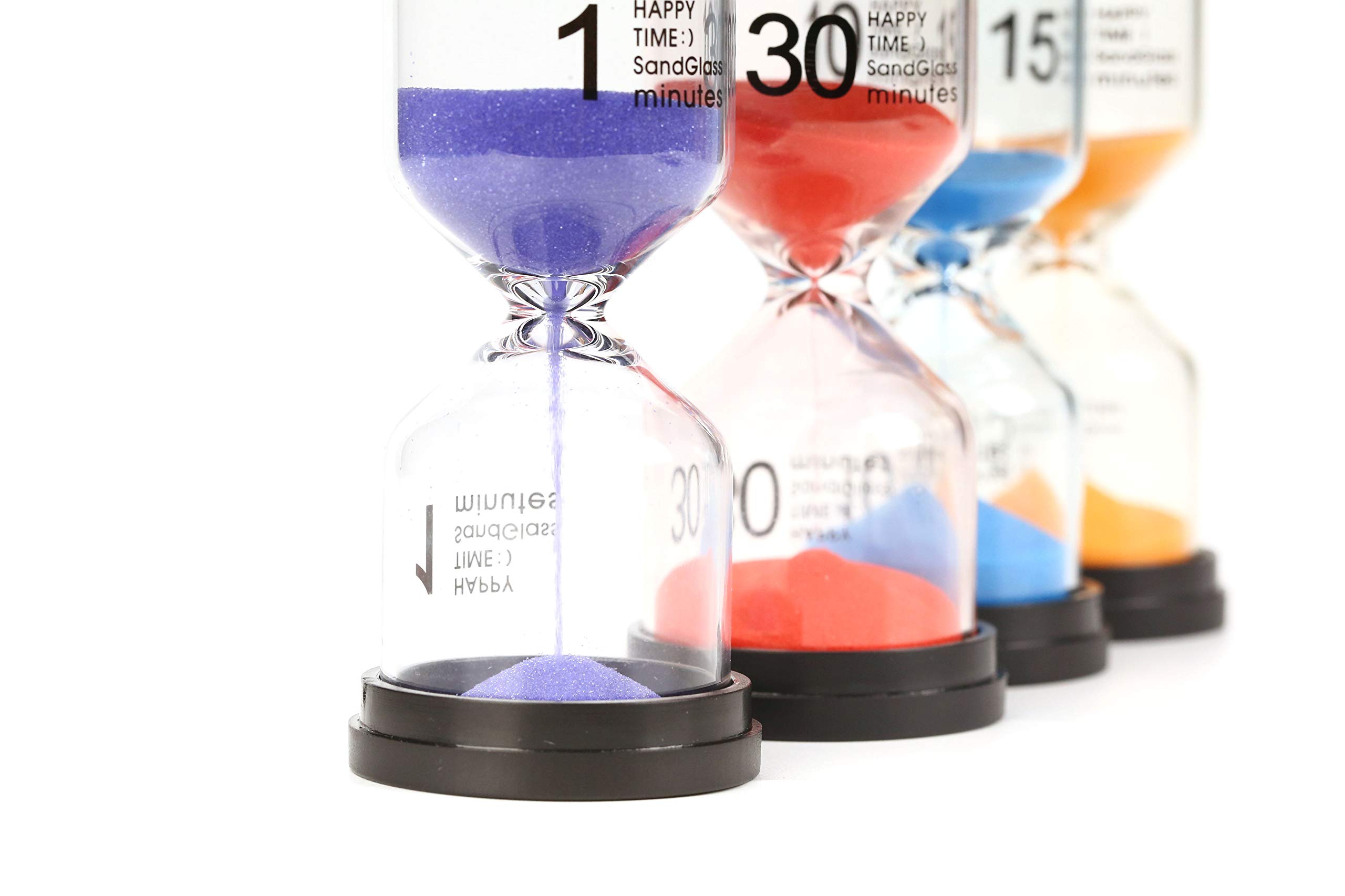 Set of 4 Sand Timer for Kitchen, Hourglass Classroom Timer Clock for Kids by C Crystal Lemon