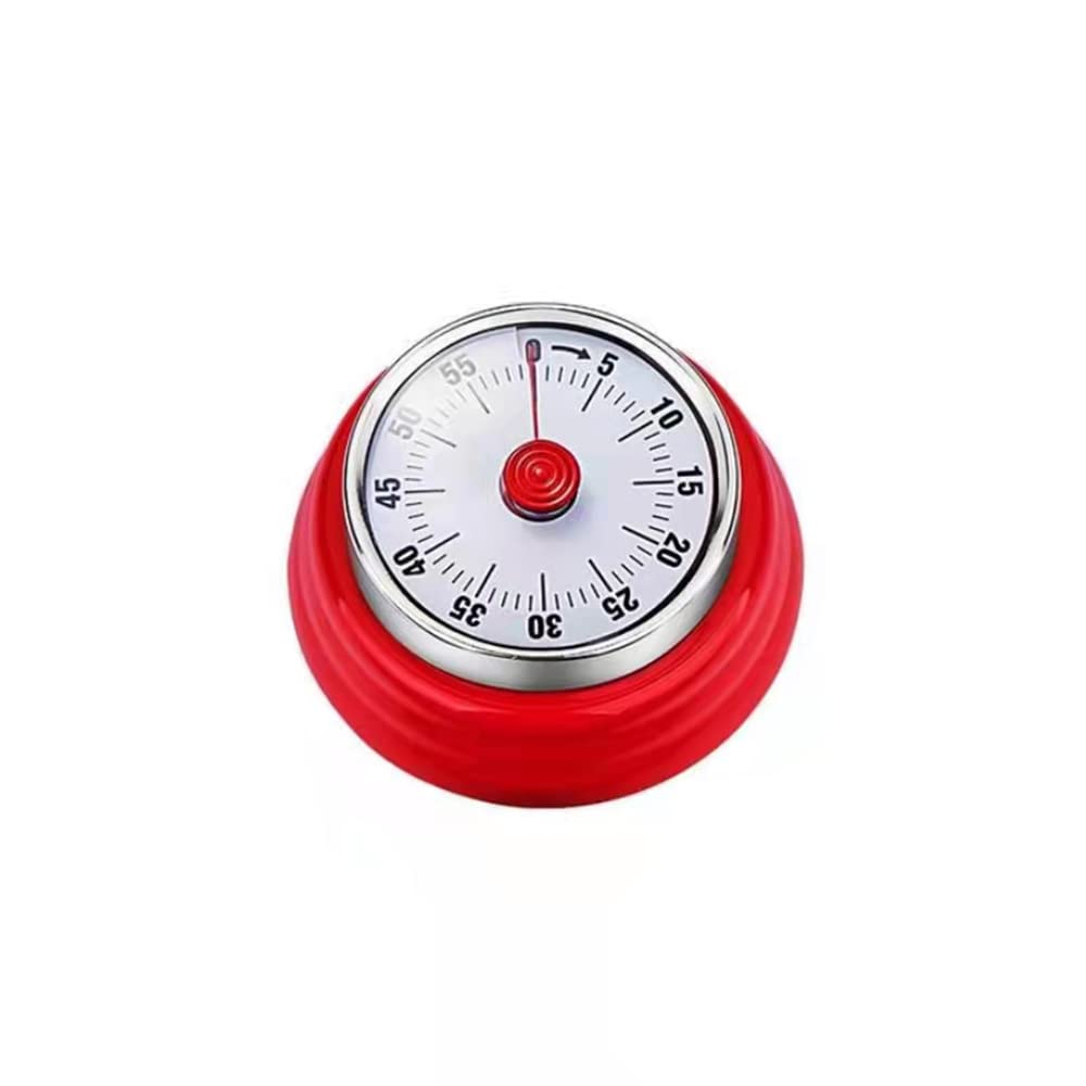 Mechanical Timer, Kitchen Timer Reminder Management Timer 360 Degree Rotation, Kitchen Countdown, Children, Teachers, Classroom time Management Tools, Learning (red)