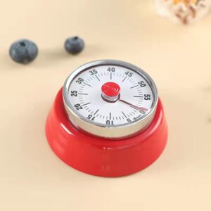 Mechanical Timer, Kitchen Timer Reminder Management Timer 360 Degree Rotation, Kitchen Countdown, Children, Teachers, Classroom time Management Tools, Learning (red)