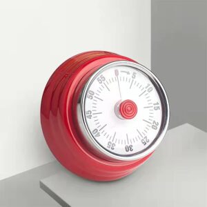 Mechanical Timer, Kitchen Timer Reminder Management Timer 360 Degree Rotation, Kitchen Countdown, Children, Teachers, Classroom time Management Tools, Learning (red)