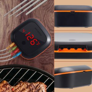 INKBIRD150ft Bluetooth Grill Meat Thermometer, Meat Thermometer for BBQ, Grilling,with Rotatable Screen,Temperature Alarm, Timer