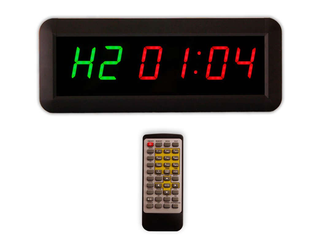 Eu 1.5" 6 Digits Interval Timer Programmable Led Countdown / Up Stopwatch For Home Gym.