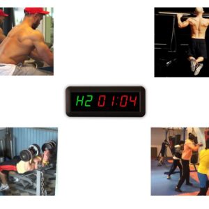 Eu 1.5" 6 Digits Interval Timer Programmable Led Countdown / Up Stopwatch For Home Gym.