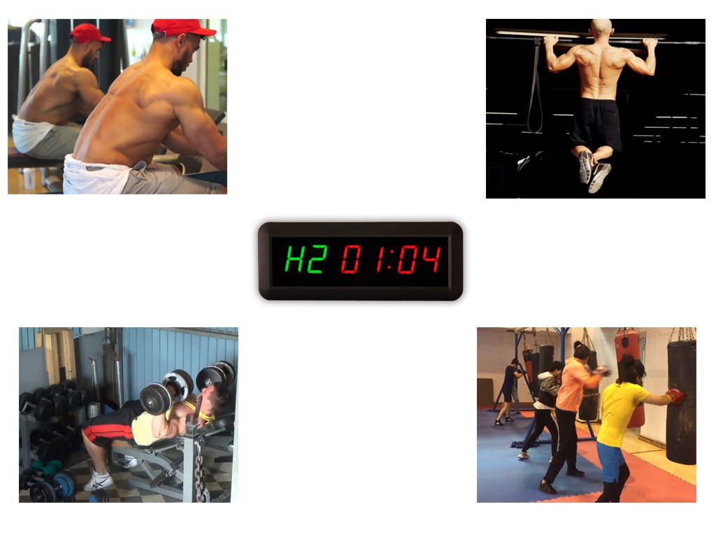 Eu 1.5" 6 Digits Interval Timer Programmable Led Countdown / Up Stopwatch For Home Gym.