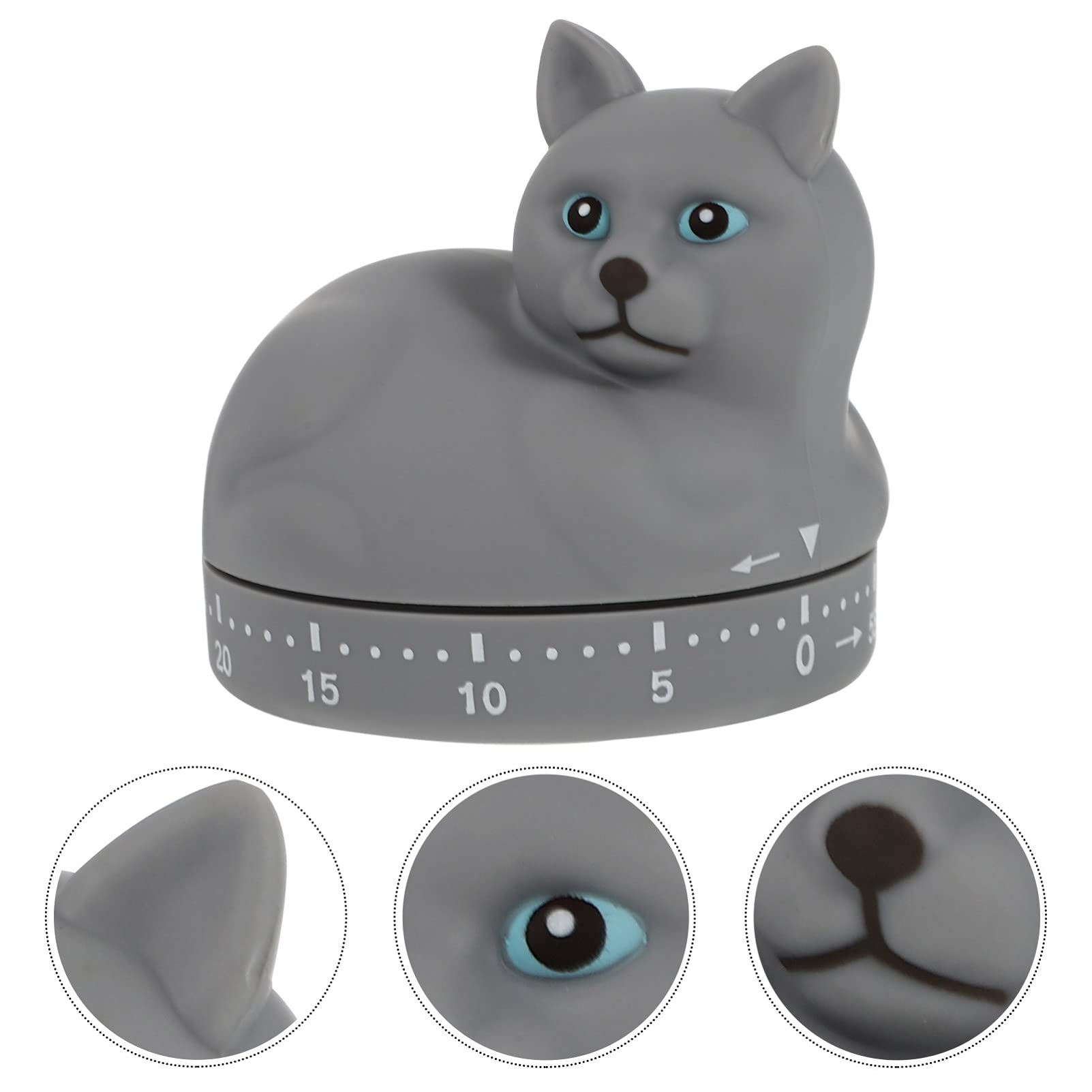 OSALADI Digital Cooking Timer Kitchen Adorable Cute Cartoon Cat Timer Reminder Time Alarm Manager Home Decor ( Grey )