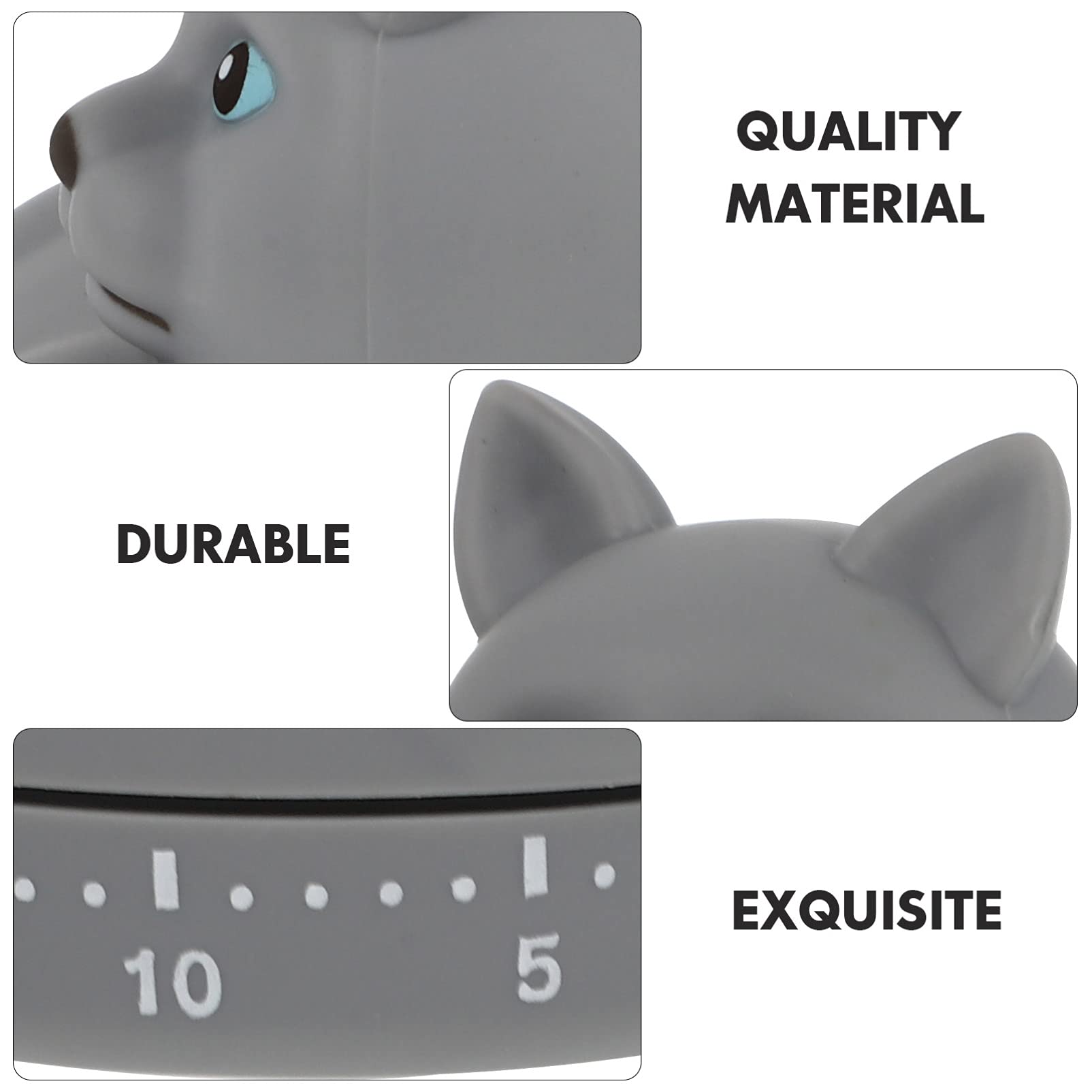 OSALADI Digital Cooking Timer Kitchen Adorable Cute Cartoon Cat Timer Reminder Time Alarm Manager Home Decor ( Grey )