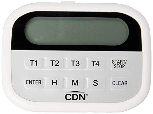 CDN 4-Event Clock Digital Timer, White