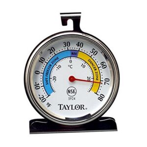 taylor 9000053 5924 classic refrigerator / freezer analog extra-large dial thermometer