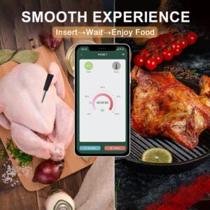 YONZHENG Bluetooth Wireless Meat Thermometer, 200ft Range Wireless Food Thermometer with App Meat Thermometer for Grilling Rotisserie Oven