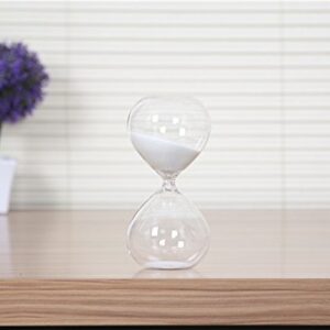 Graces Dawn Super Beautiful Transparent Glass Hourglass Sand Timer 60 Minutes with (White)