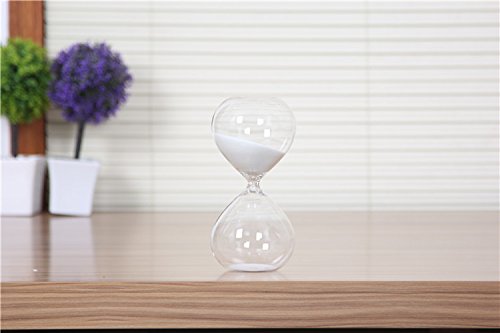 Graces Dawn Super Beautiful Transparent Glass Hourglass Sand Timer 60 Minutes with (White)