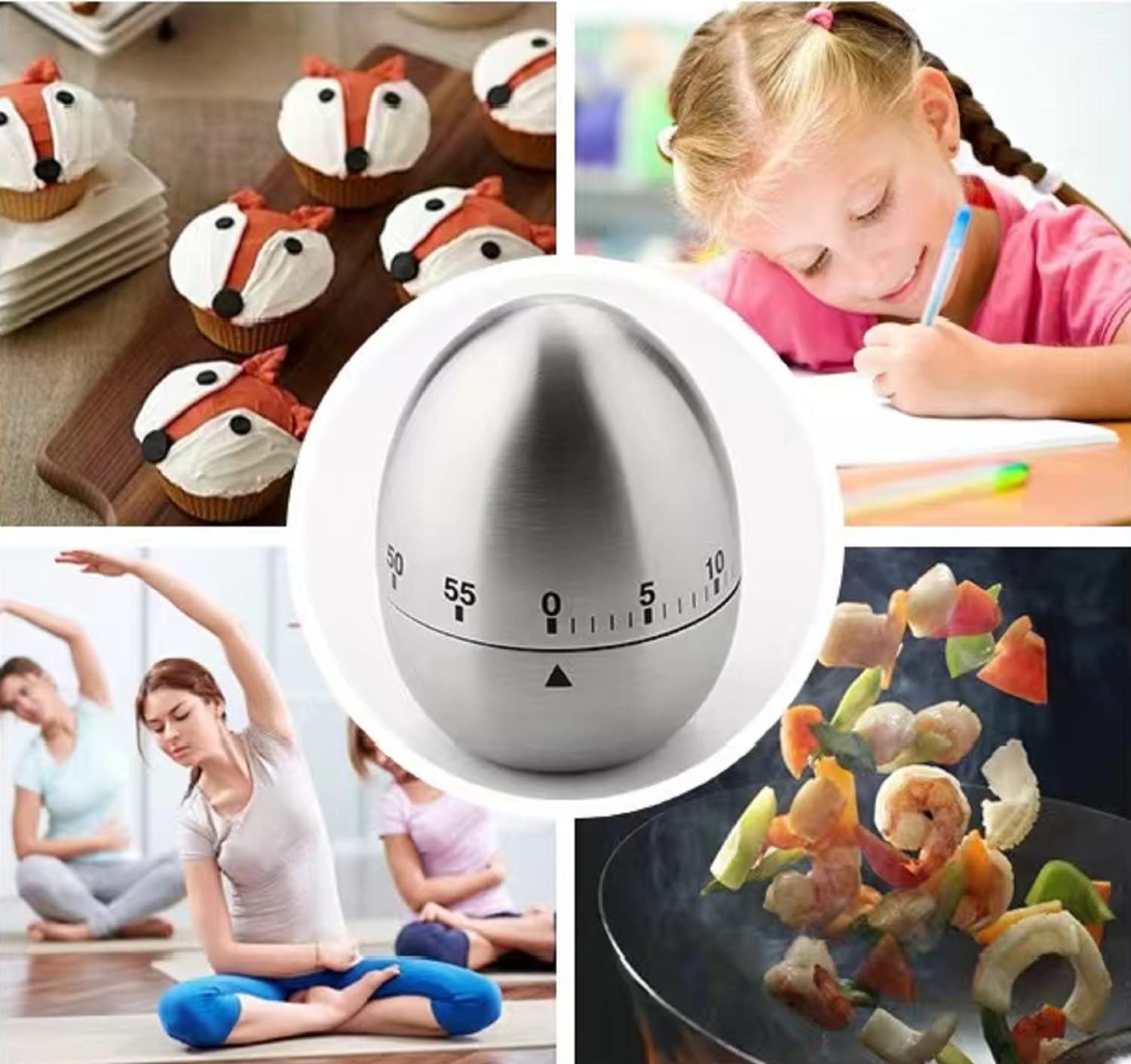 Egg Timer Kitchen Timer for Cooking, Efficient Timer 60 Minute No Batteries Required, Time Management Gadgets for Cooking, Learning, Meeting - A Lovely & Unique Gift