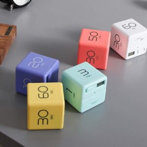 mooas Cube Timer Coral (10, 30, 50 and 60 Minutes) & Violet (5, 10, 20 and 30 Minutes) & Mint (1,3,5 and 10 Minutes) Bundle, Timer for Studying, Cooking, Workout, Kidstimer