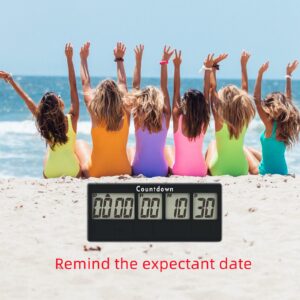 HonorMeet Digital Retirement Countdown Timer, Days Countdown & Count-up Calendar Clock,User Shutdown for Retirement Anniversary Vacation Festival Special Days (Black)