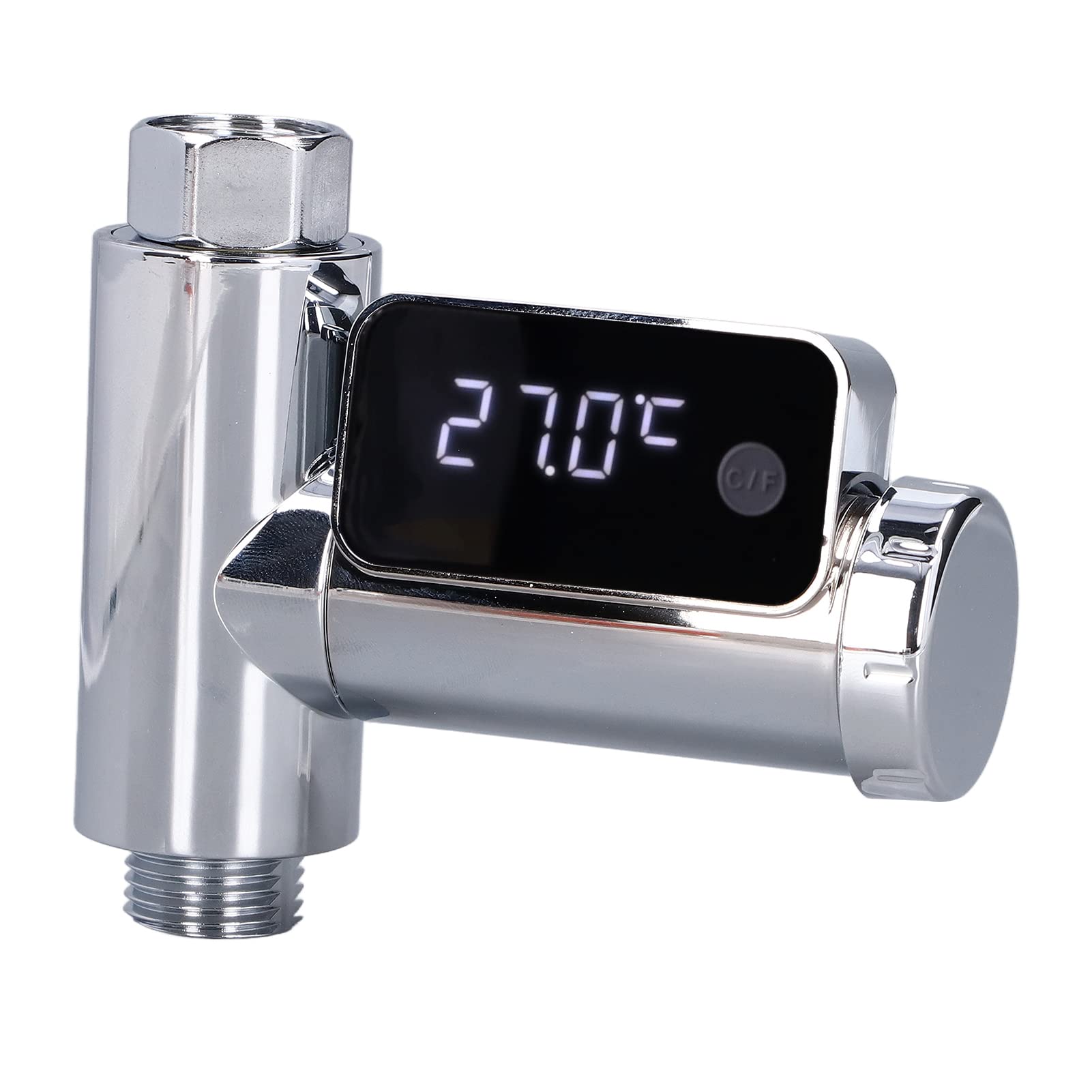 Fdit Instant-Read Shower Thermometer, G1/2 Faucet Thermometer LED Digital Display Water Temperature Monitor for Kids Adults Home Bathroom