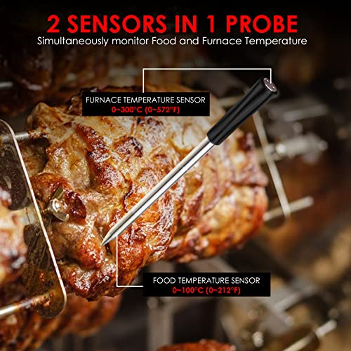 Wireless Meat Thermometer Bluetooth Unlimited Range Thermometer Digital Meat Thermometer Wireless for Remote Monitoring Kitchen BBQ Oven Smoker Grill Rotisserie, ETC